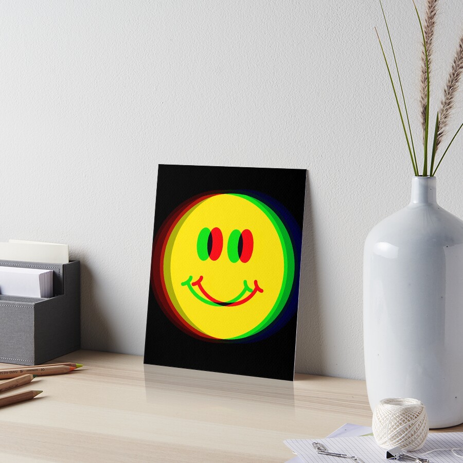 "Psychedelic Smiley Happy Face " Art Board Print for Sale by Funful ...