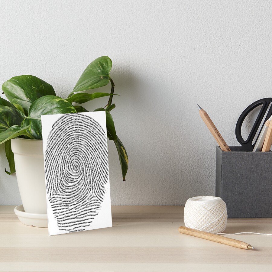"Fingerprint with words." Art Board Print for Sale by BESTLAND | Redbubble