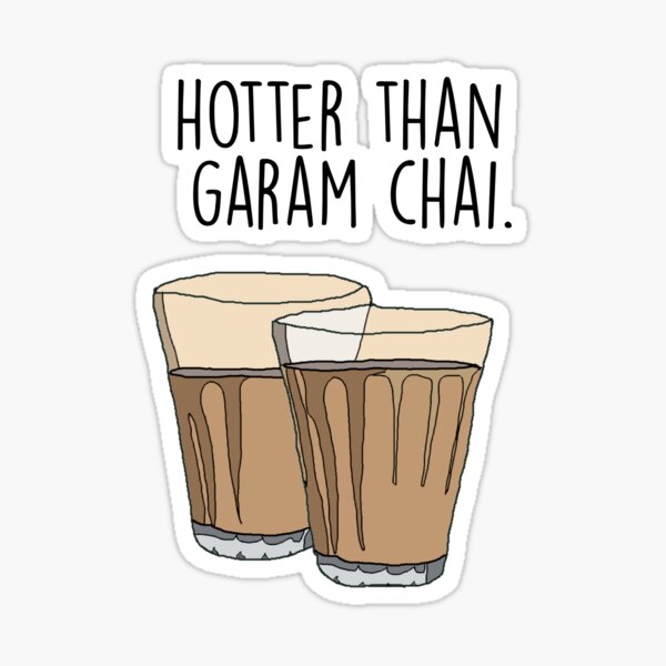 "Garam Chai . Snack Lines" Sticker for Sale by kesiyajohny | Redbubble
