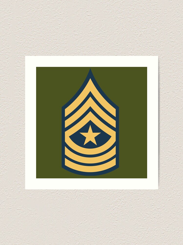 "United States US Army Military Rank - Sergeant Major E9" Art Print by ...