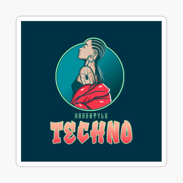 "Hardstyle techno" Sticker for Sale by Goldmaschine | Redbubble