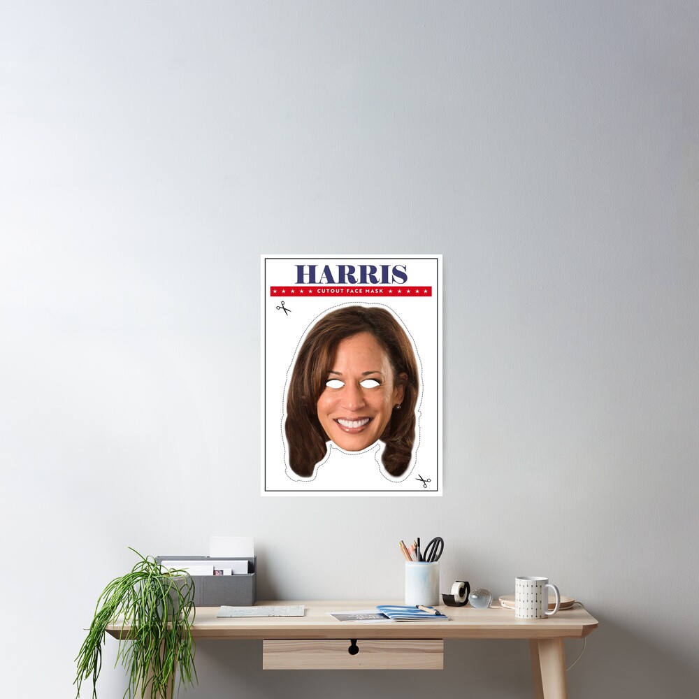 "KAMALA HARRIS MASK" Poster for Sale by partyfarty | Redbubble