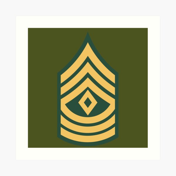 "United States US Army Military Rank - First Sergeant E8" Art Print for ...