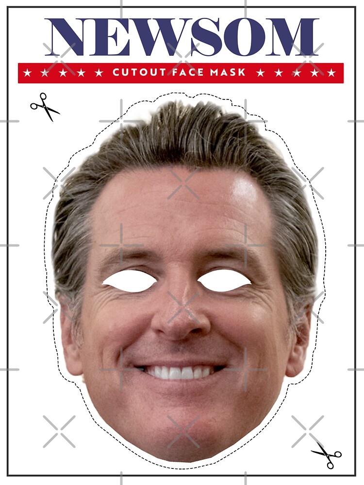 "GAVIN NEWSOM MASK" Sticker for Sale by partyfarty | Redbubble