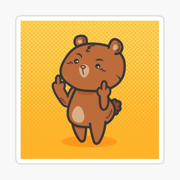 "Rude Brown Teddy Bear" Sticker for Sale by Seopdesigns | Redbubble
