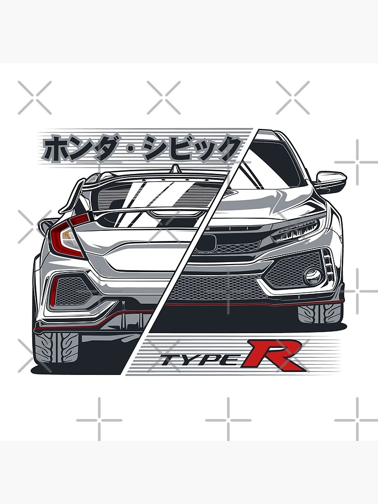 "Civic Type R FK8 Front and Back View" Art Board Print for Sale by ...