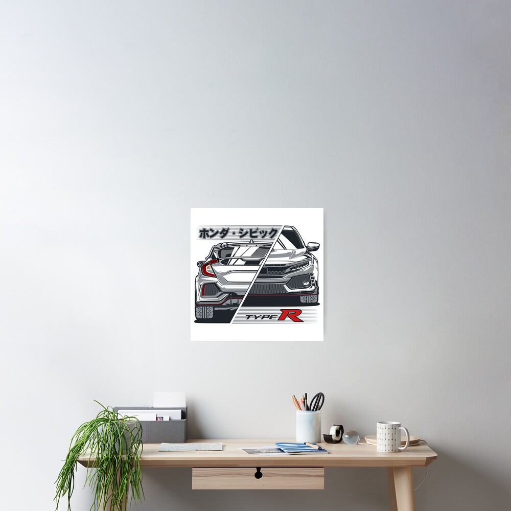 "Civic Type R FK8 Front and Back View" Poster by idrdesign | Redbubble