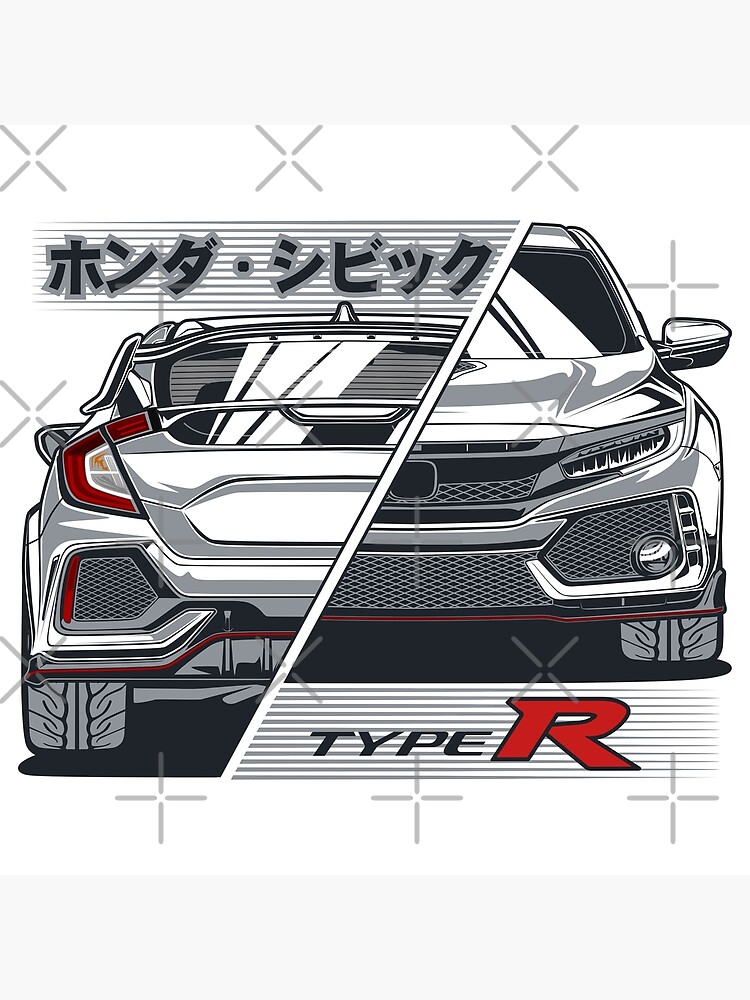 "Civic Type R FK8 Front and Back View" Poster by idrdesign | Redbubble