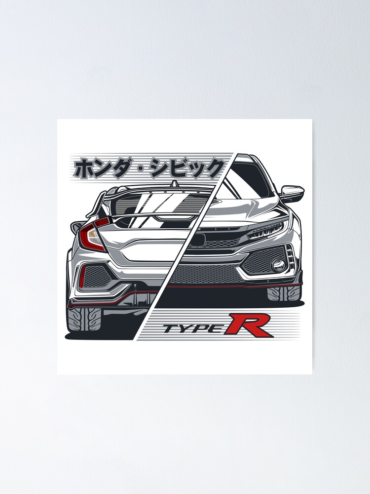 "Civic Type R FK8 Front and Back View" Poster by idrdesign | Redbubble