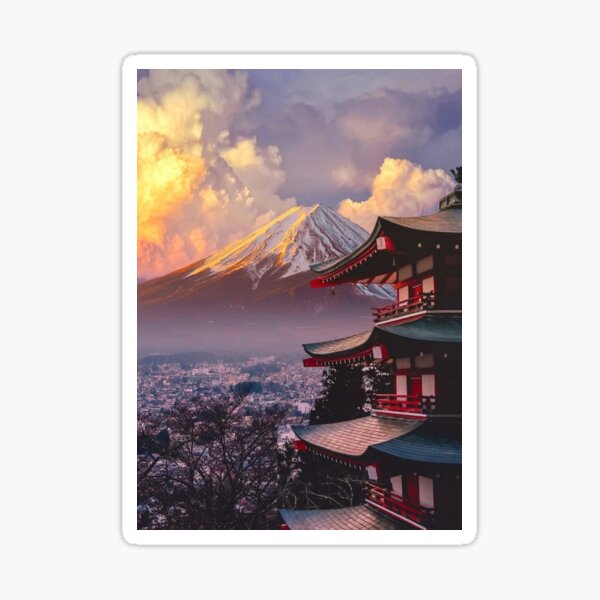 "mont fuji" Sticker for Sale by bicreate | Redbubble