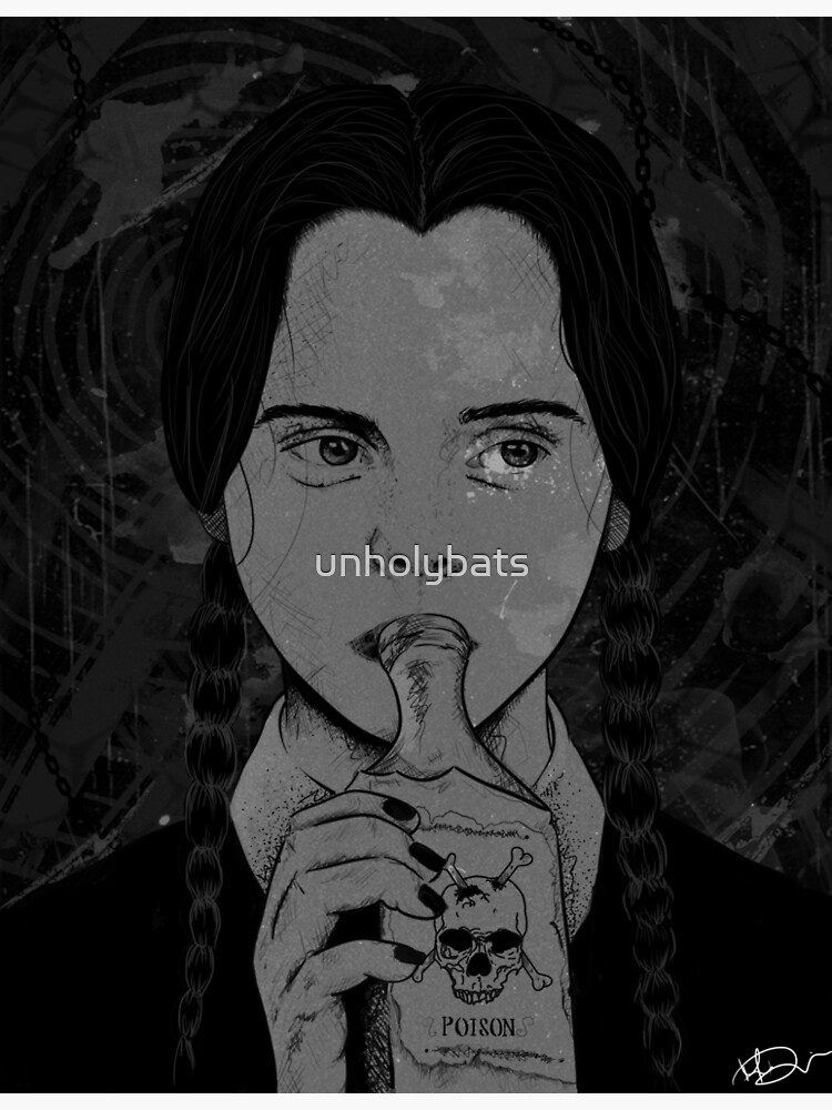 "Wednesday Addams - Poison" Art Print by unholybats | Redbubble