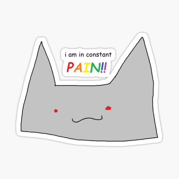 "constant pain cat" Sticker for Sale by limzur | Redbubble