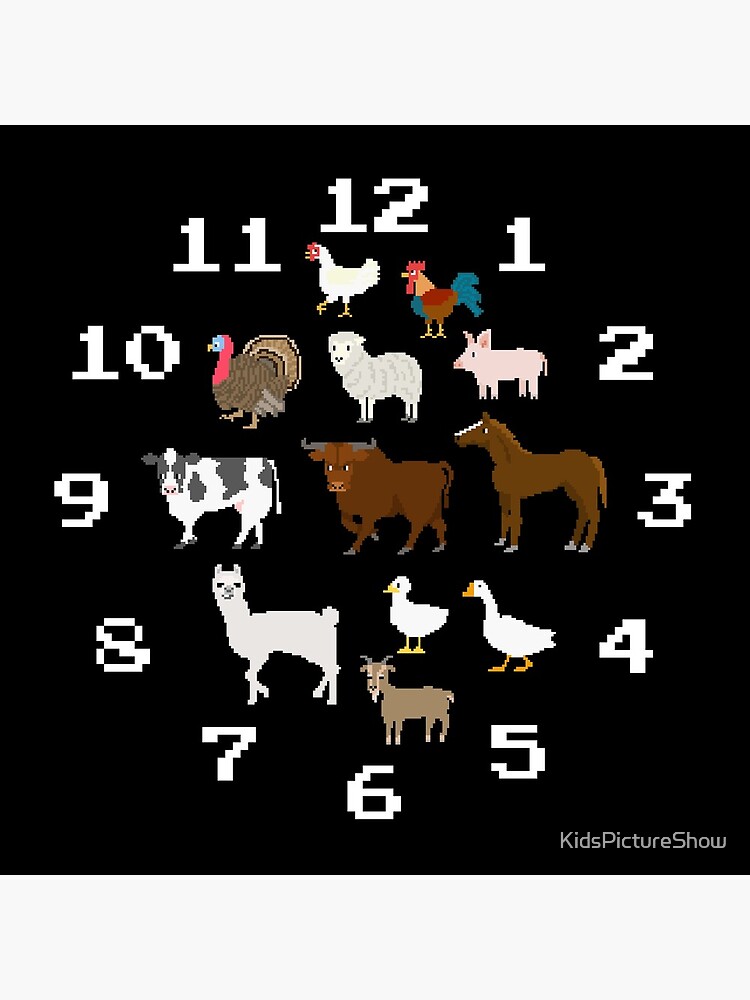 "Farm Animals - The Kids' Picture Show" Clock for Sale by ...