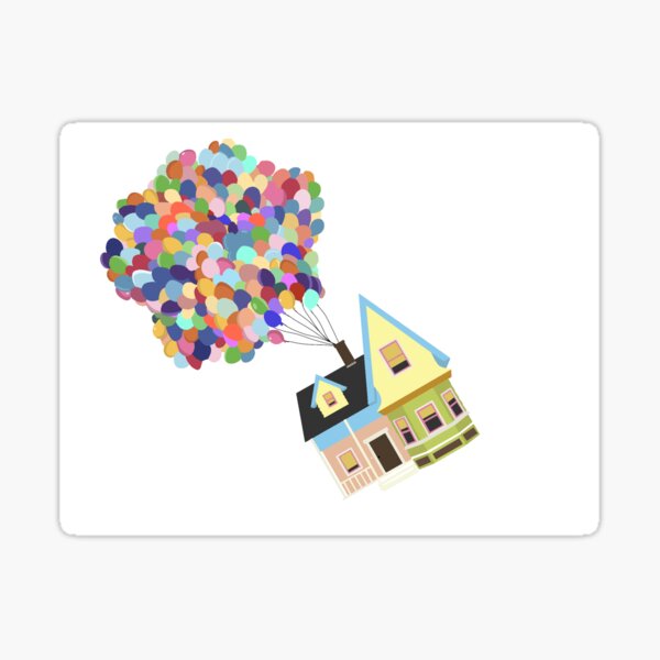 "Up house floating away" Sticker by LushLemons | Redbubble