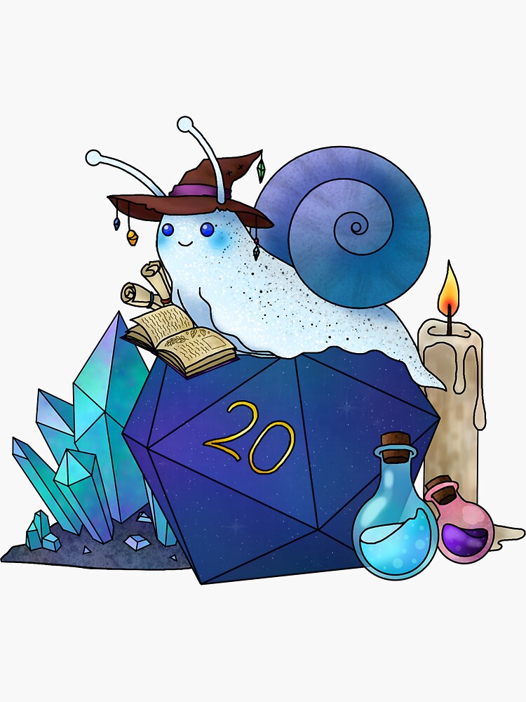 "DnD Snail Wizard" Sticker for Sale by eeriesketchbook | Redbubble