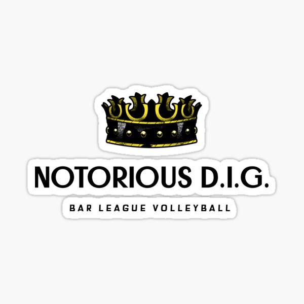 "Notorious D.I.G. Volleyball Team Shirt" Sticker for Sale by ...
