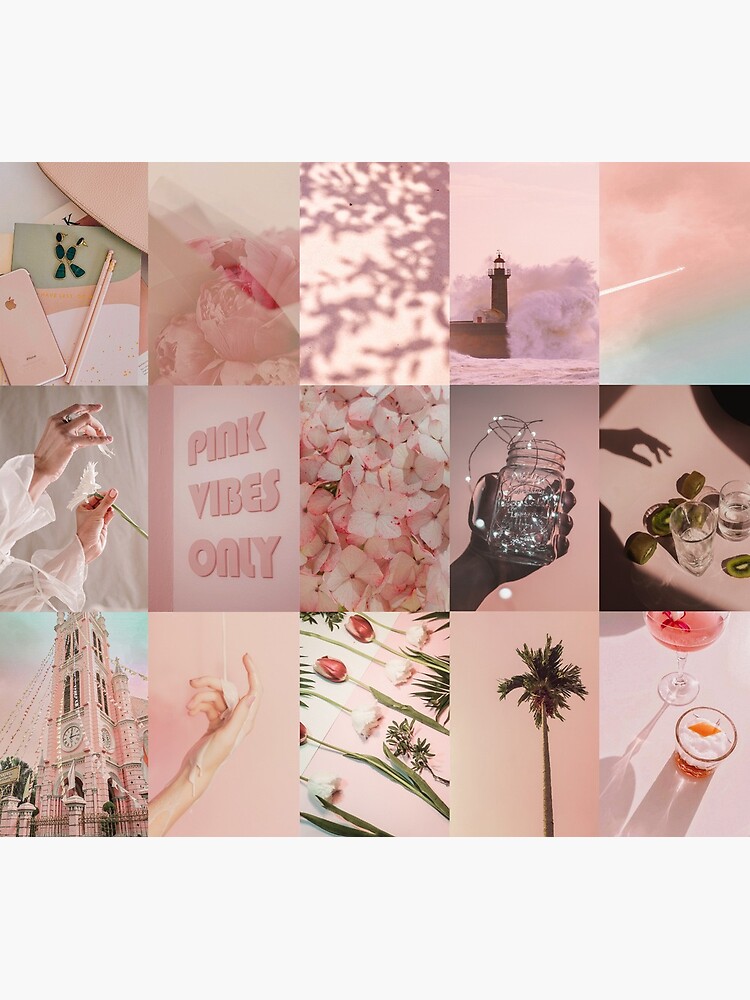 "Dusty Pink Aesthetic Pink Vibes Moody Pictures Photo Collage " Canvas ...
