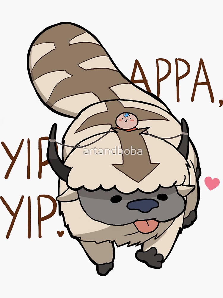 Cute Appa Chibi With Aang Sticker By Artandboba Redbubble