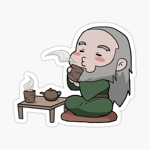 "Chibi Iroh Drinking Tea Design" Sticker by artandboba | Redbubble