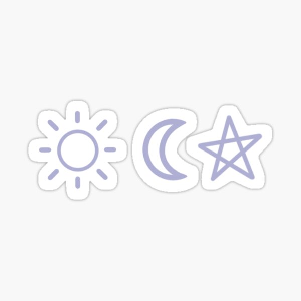 "Sun, moon, and star" Sticker by tatidlosangeles | Redbubble