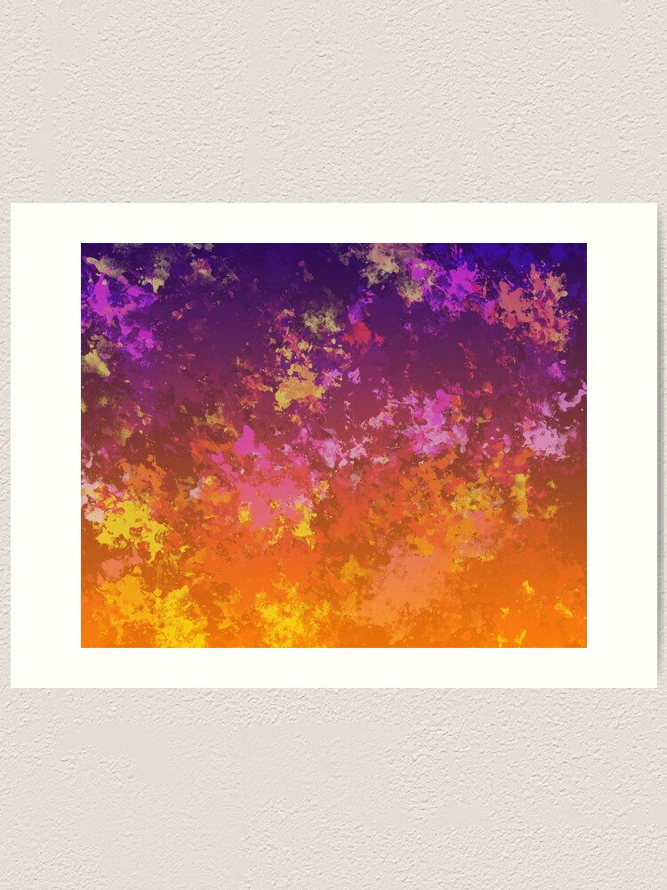 "Paint Splatter Sunset" Art Print by Quinn-Draws | Redbubble