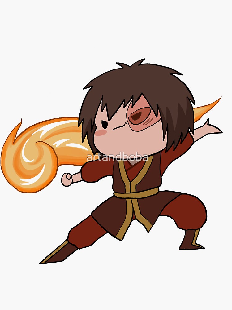 "Chibi Zuko Design" Sticker for Sale by artandboba | Redbubble