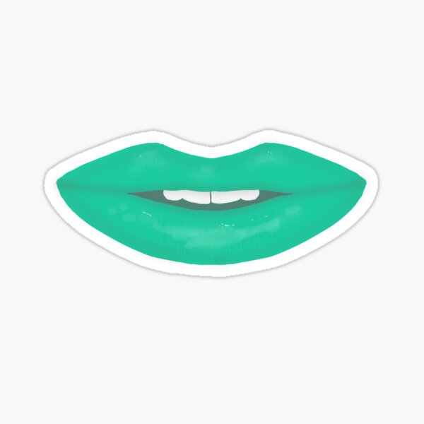 "Blueish green lips" Sticker for Sale by LinaB-W | Redbubble
