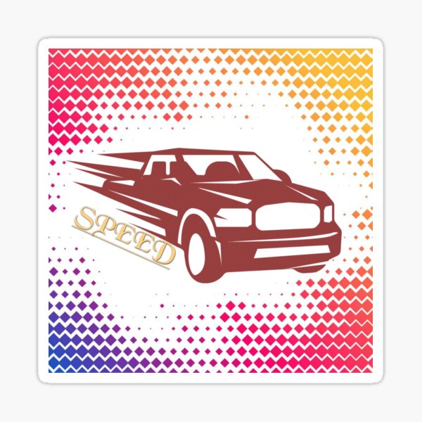 "Car with speed logo " Sticker for Sale by Arpana123 | Redbubble