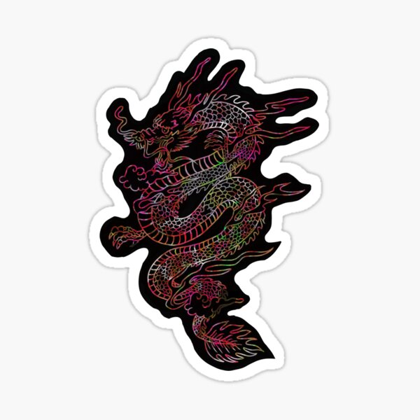 "Holographic Pink Chinese Dragon" Sticker for Sale by Sandystore ...