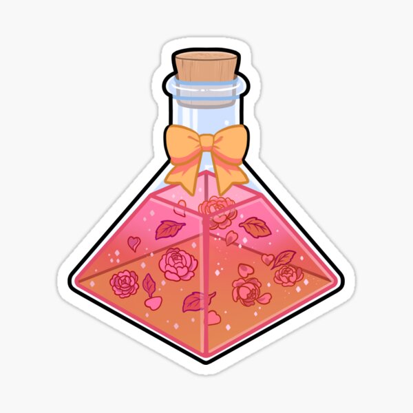 "Pink Floral Potion " Sticker for Sale by shortcakeliz | Redbubble
