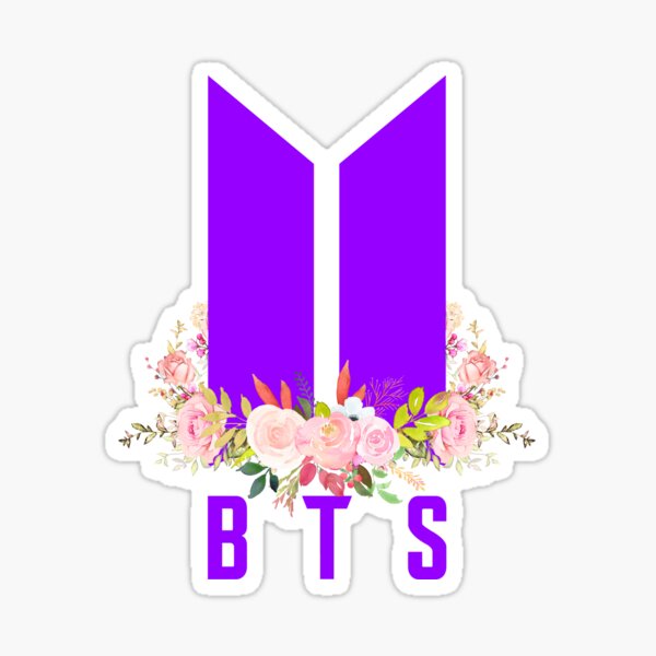 Pegatina «Logotipo de BTS morado con flor» de pcl0322 | Redbubble