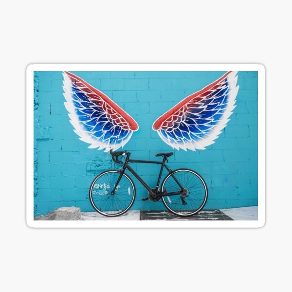 "Cycling Angel" Sticker by AnthonyVdV | Redbubble