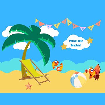 "Portable/Travel Friendly Palfish Beach Classroom Background" Tapestry ...