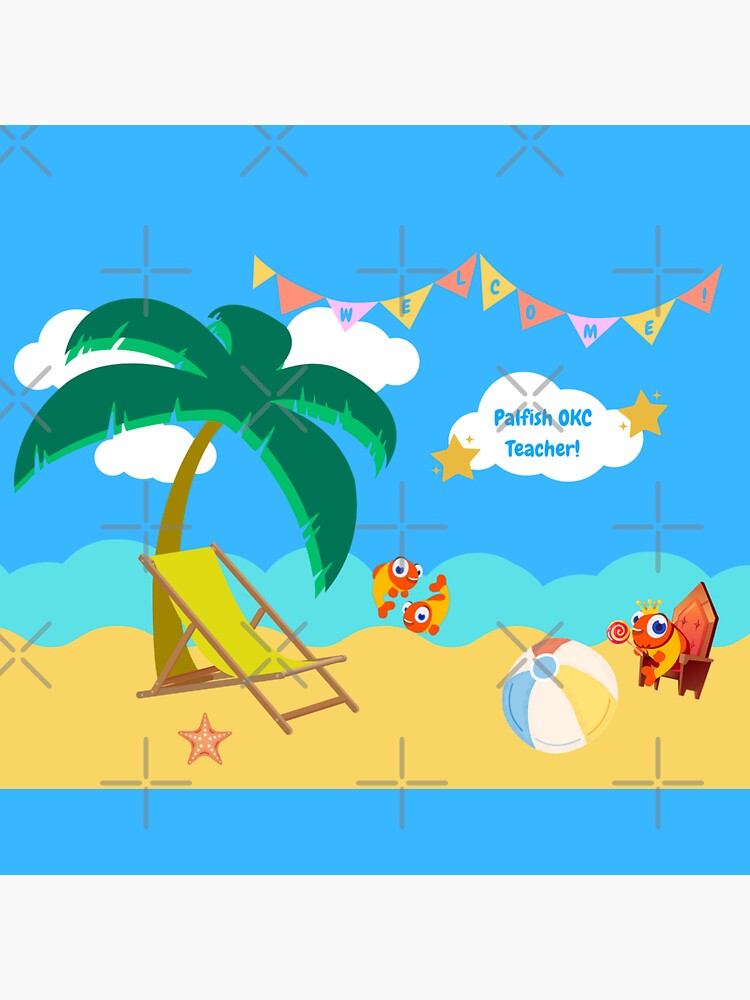 "Portable/Travel Friendly Palfish Beach Classroom Background" Sticker ...