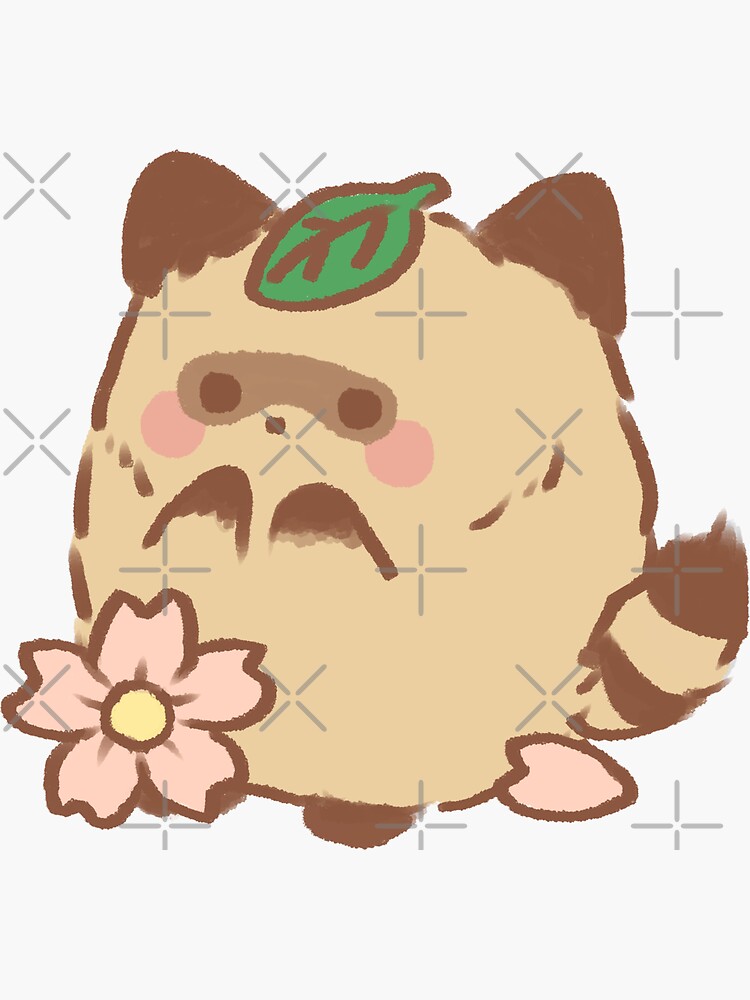 "Magical Tanuki" Sticker for Sale by miriart | Redbubble