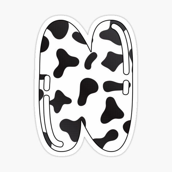"Letter N Cow print" Sticker for Sale by pixel-palace | Redbubble