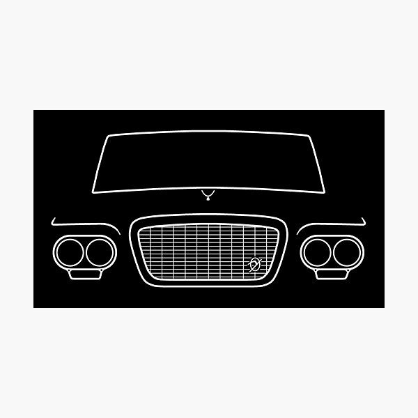 "Studebaker Lark 1960s classic car white outline graphic" Photographic ...
