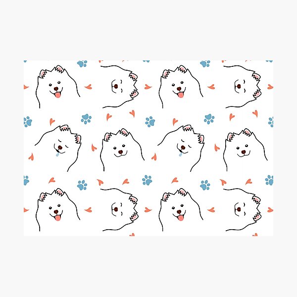 "Samoyed Dog Emoji" Photographic Print by Lulupainting | Redbubble