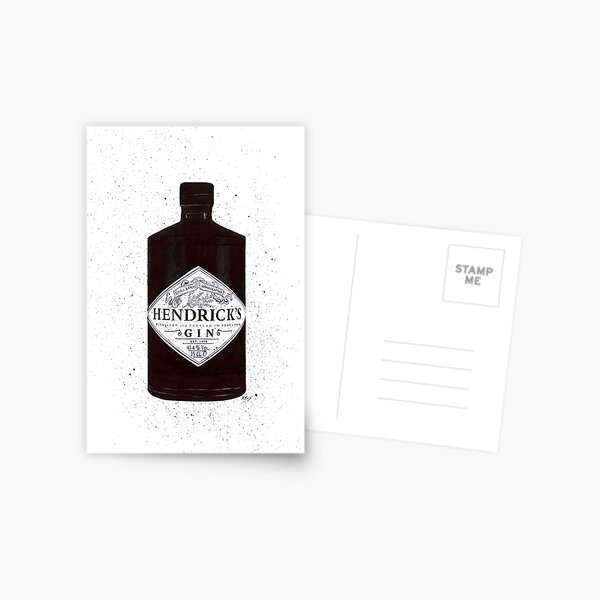 Watercolor Painting Hendricks bottle Original Artwork Hand Painted and ...