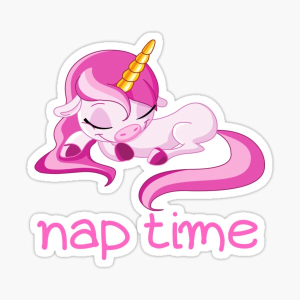 "Cute Pink Unicorn Nap Time" Sticker for Sale by NLPublishing | Redbubble