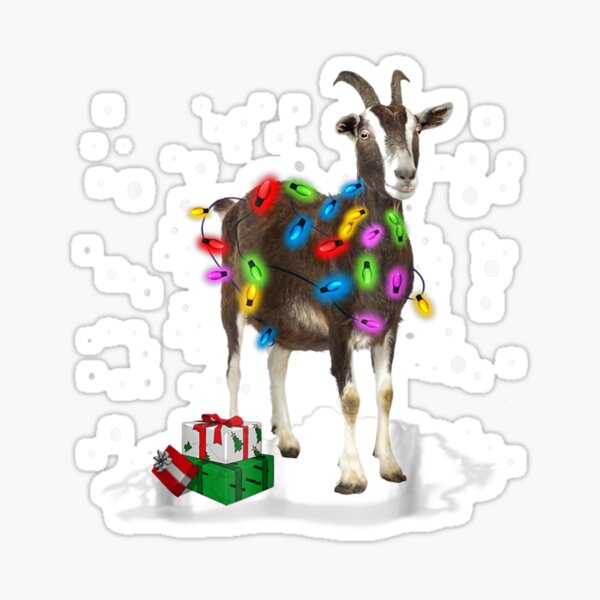 "Christmas Lights Goat, Goat Lover " Sticker for Sale by RomanAmonsson ...