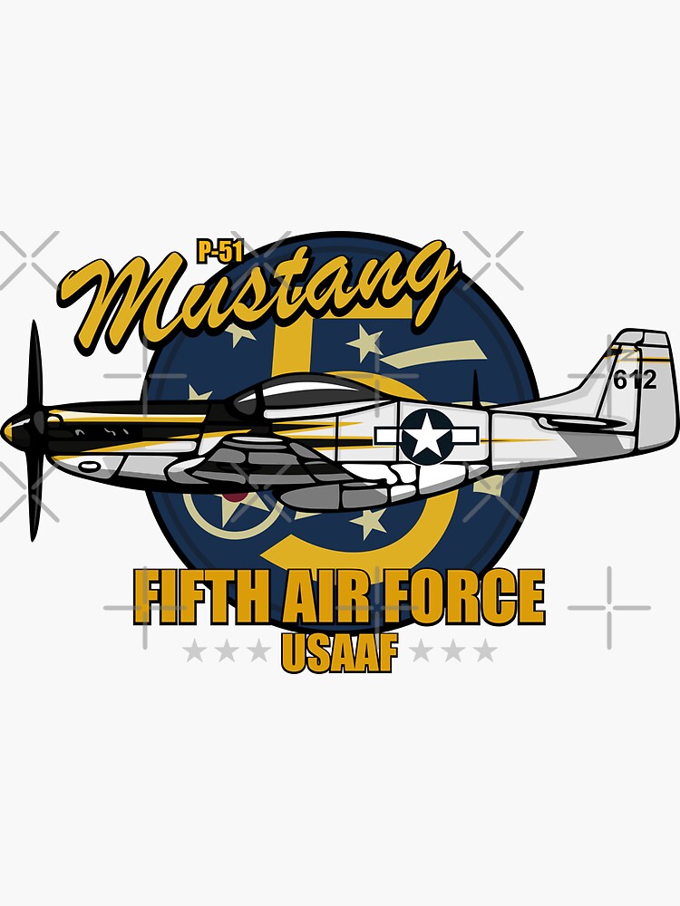 "P-51 Mustang - 5th Air Force" Sticker for Sale by FireMission45 ...