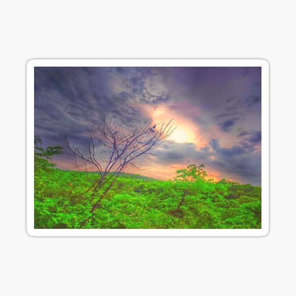 "Black clouds and sunset (monsoon)" Sticker for Sale by Teesgeek ...