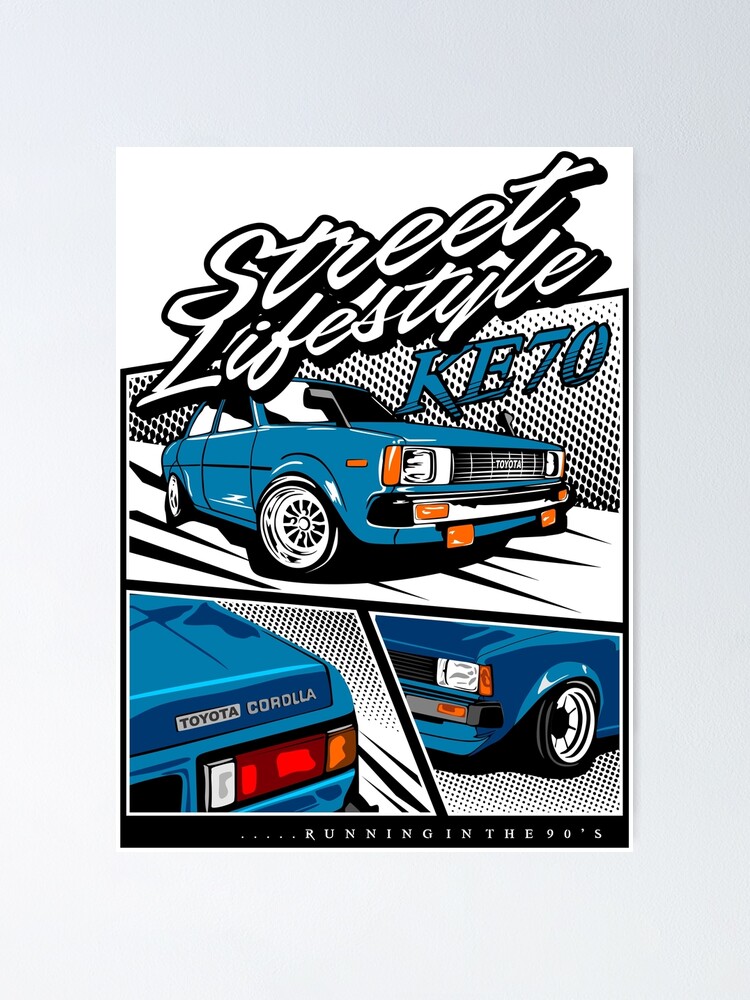 Póster «Toyota KE70 estilo anime» de iwanyells | Redbubble