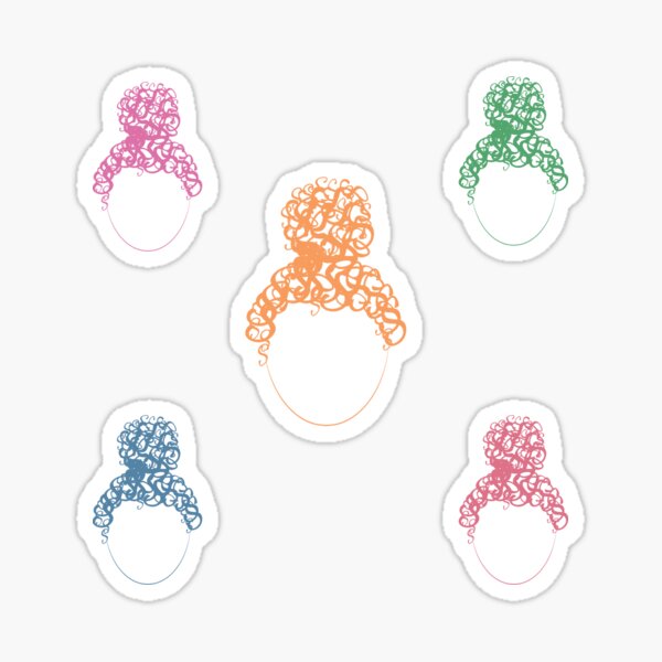 "It's Bun Day Curly Girl Hair" Sticker for Sale by MeSoul | Redbubble