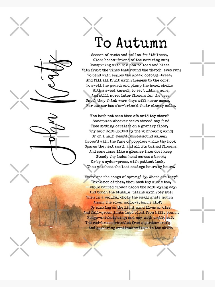 "To Autumn by John Keats, Fall Poem, Poetry Decor, Wall Art" Art Board ...