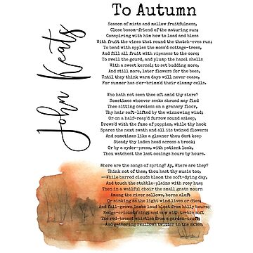 "To Autumn by John Keats, Fall Poem, Poetry Decor, Wall Art" Art Board ...