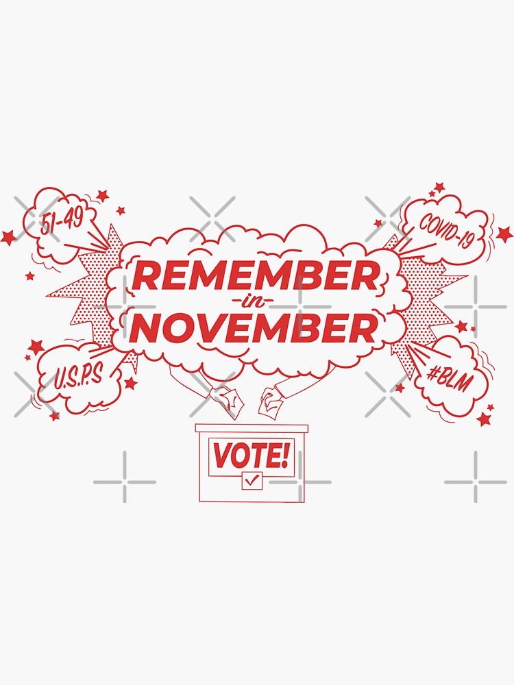 "Remember in November - Cherry Red" Sticker by Hmann-Designs | Redbubble