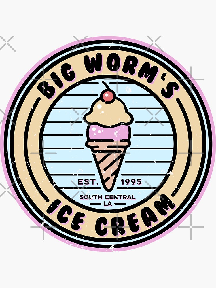 "Big Worms Ice Cream" Sticker for Sale by DeadRight | Redbubble