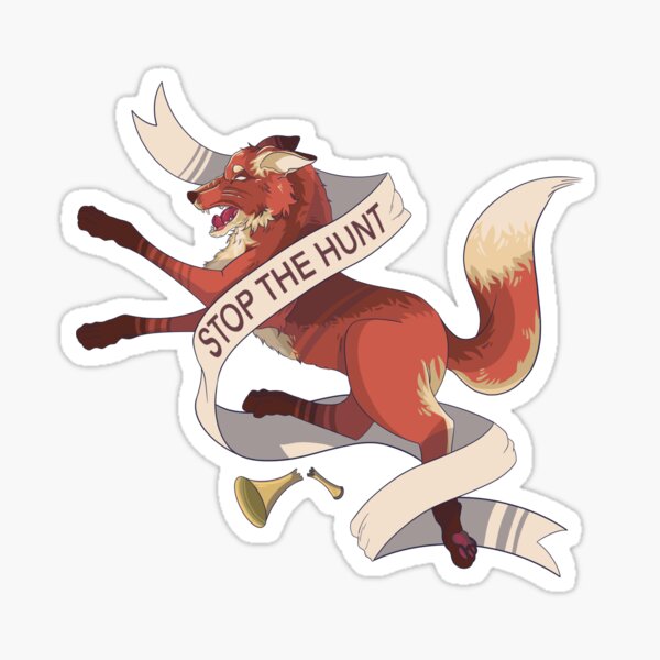 "STOP THE HUNT" Sticker for Sale by Apaperwardrobe | Redbubble